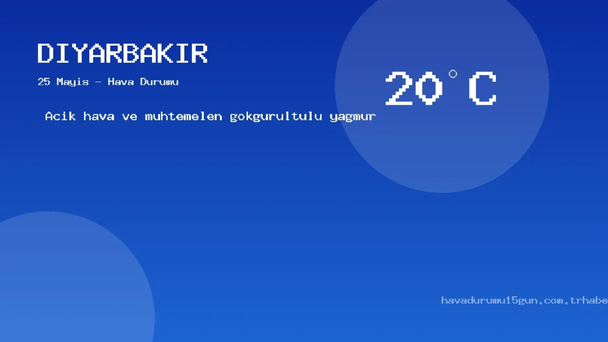 Diyarbakır Hava Durumu 7 Günlük